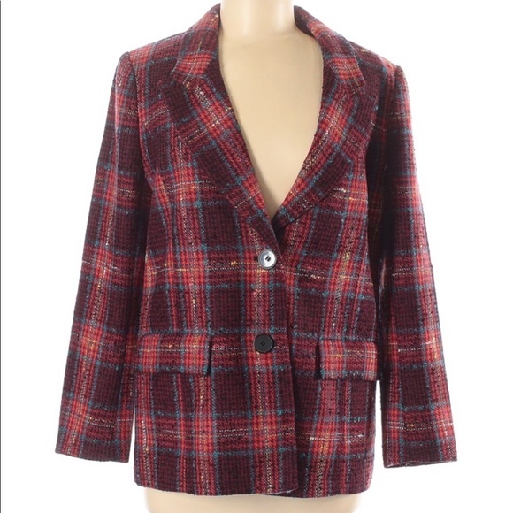 Halogen | Jackets & Coats | Halogen Plaid Multi Color Tweed Jacket Bla ...